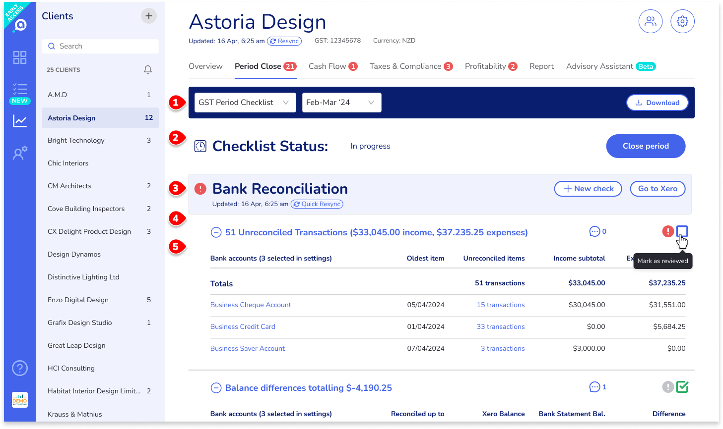 How to use the Period Close Checklist