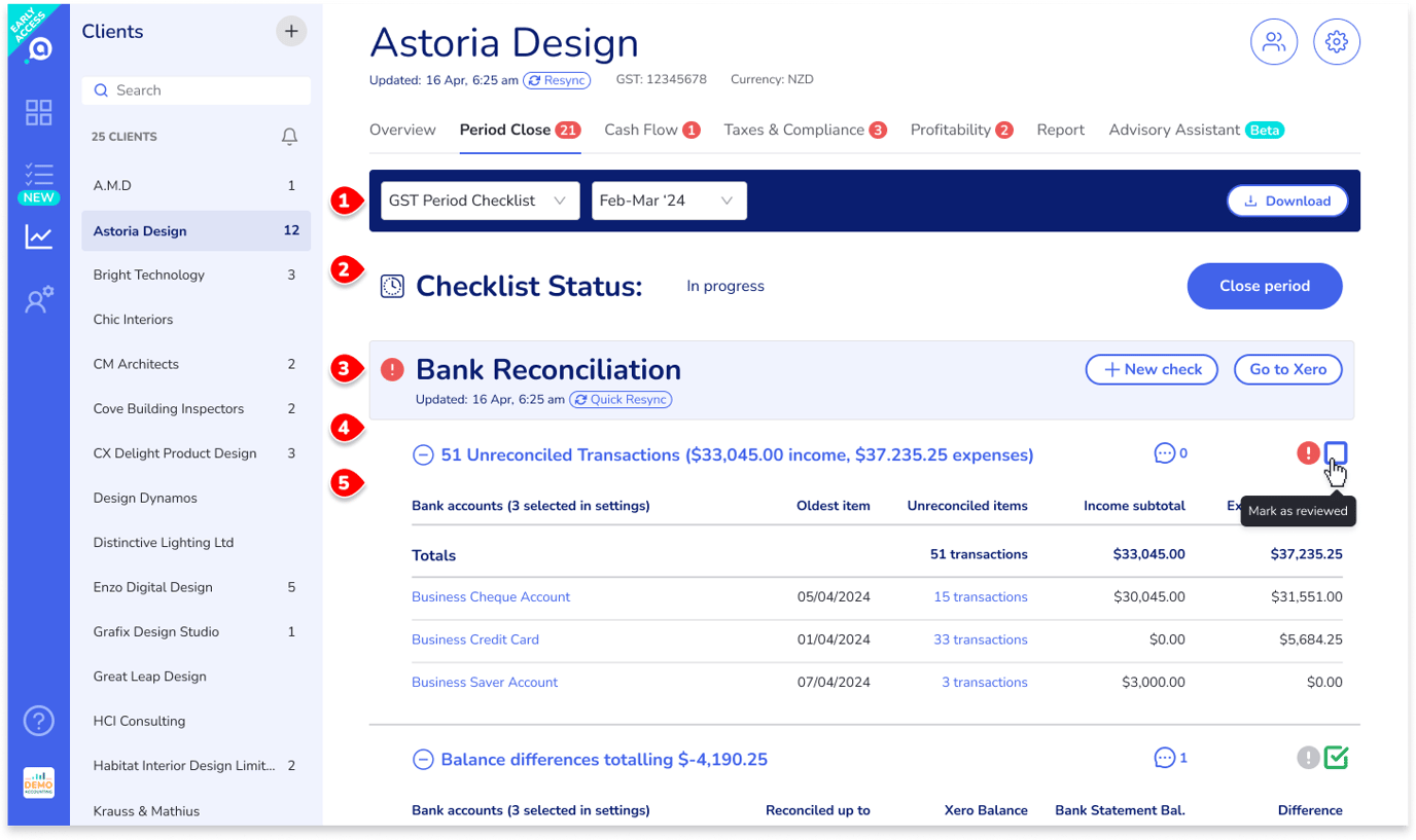 How to use the Period Close Checklist