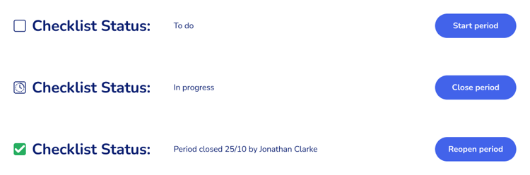 How to use the Period Close Checklist